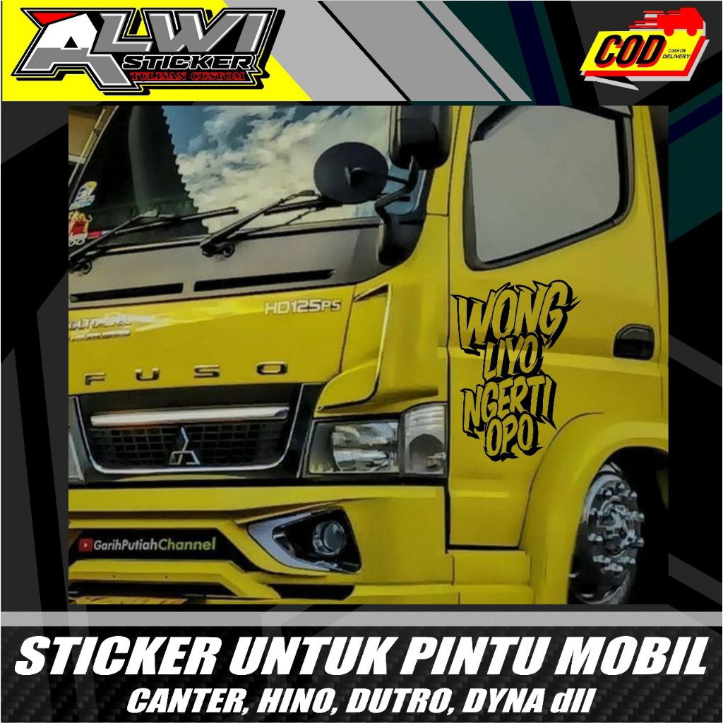 Jual sticker tulisan bahan skotlet untuk pintu mobil canter, dutro ...