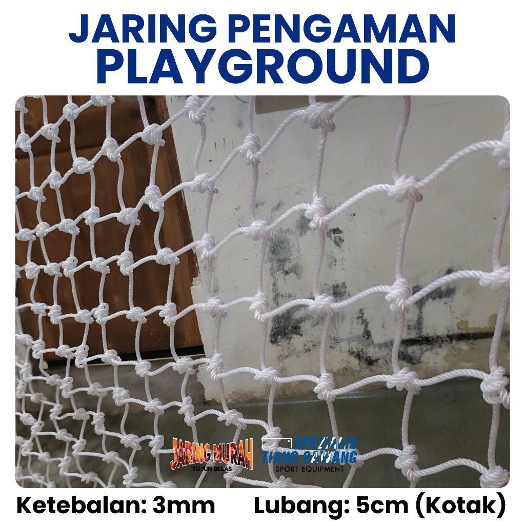 Jual Jaring Playground Anak Lubang Kotak 5x5cm Tali 3mm – Aman ...