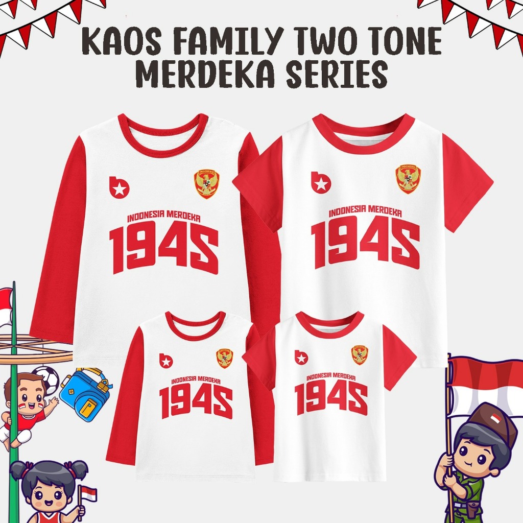 Jual Kaos Twotone Family Couple 17 Agustusan Kemerdekaan Indonesia ...