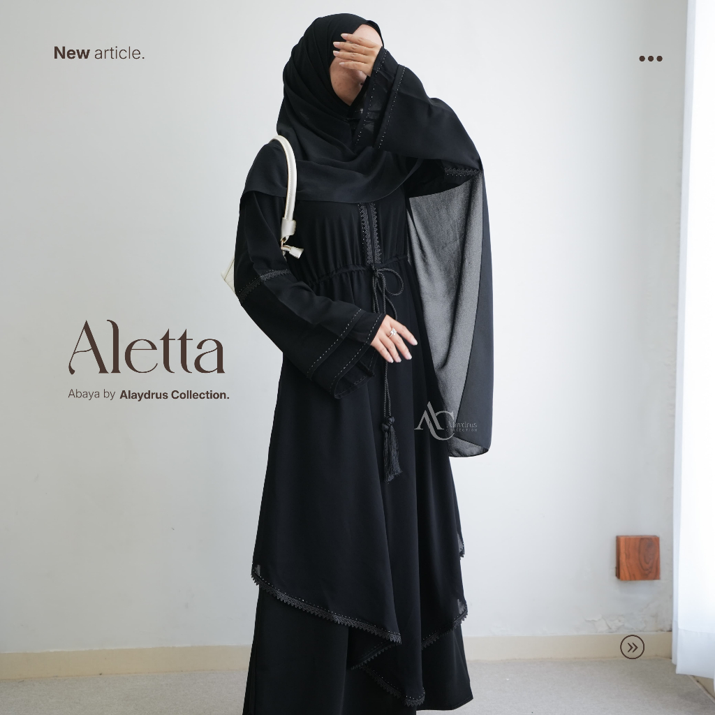 Jual Alaydrus Collection Abaya Hitam Turkey Aletta Gamis Syari Muslimah ...