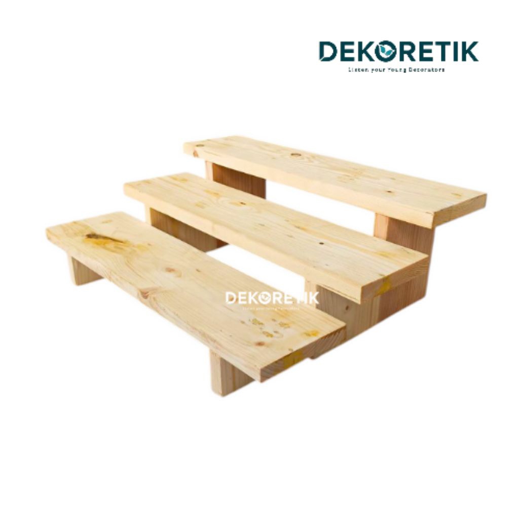 Jual Rak Display Rak 3 Susun 40x10 cm / Pajang Produk Rak Tangga Kayu ...