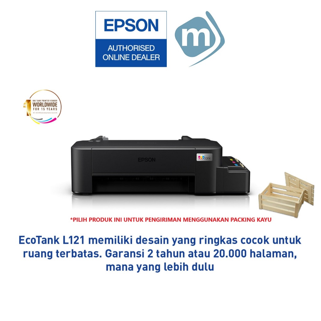 Jual Printer Epson L121 Ink Tank + Packing Kayu (Untuk pengiriman luar ...