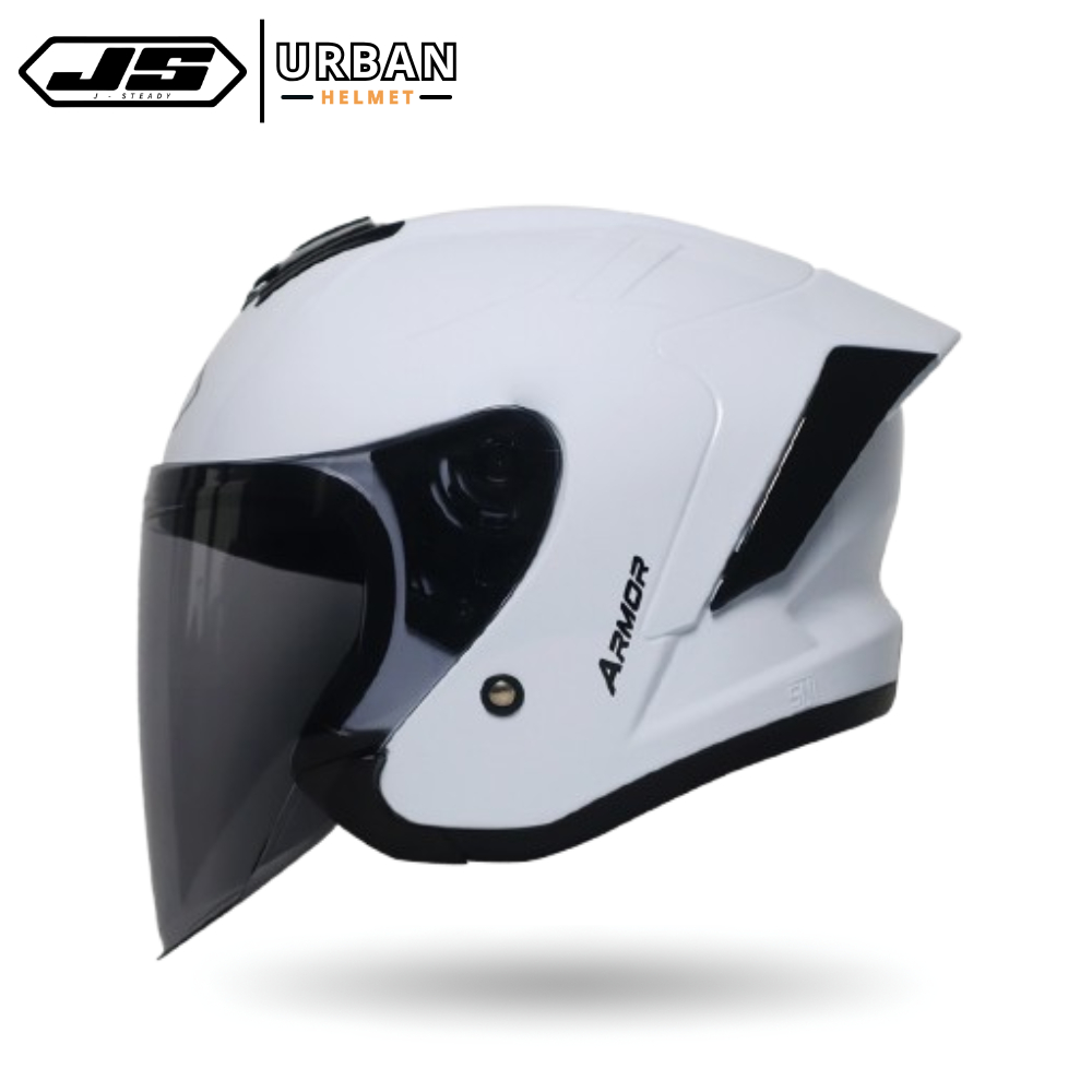 Jual Helm JS Armor Ori Warna Putih / Half Face Helmet / Helm Keren Anti ...