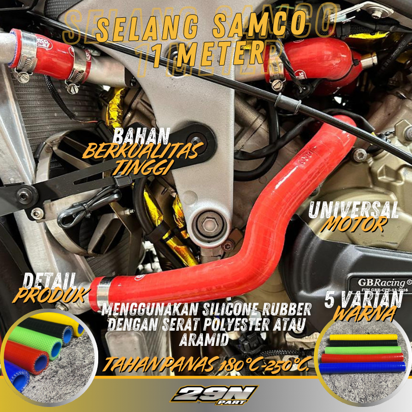 Jual Slang Selang Radiator Yeis 1 METER Hitam BIru Merah Hijau Kuning ...