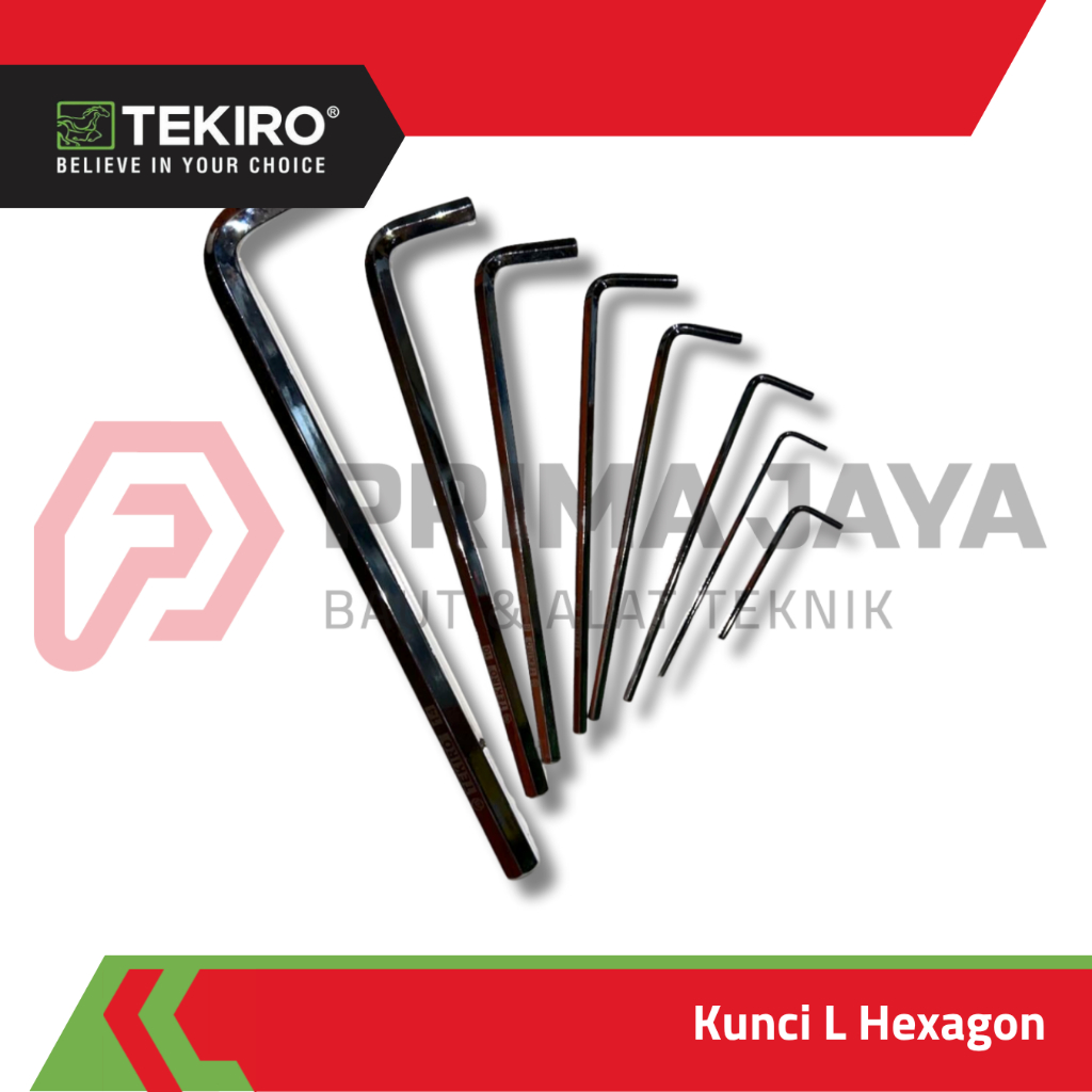 Jual KUNCI L HEXAGON / HEX KEY PANJANG PENDEK 3 - 10 MM TEKIRO (ECER ...