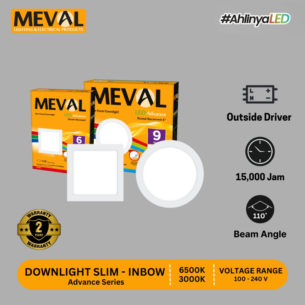 Jual MEVAL Lampu LED Slim Downlight Advance Series - INBOW | Shopee ...