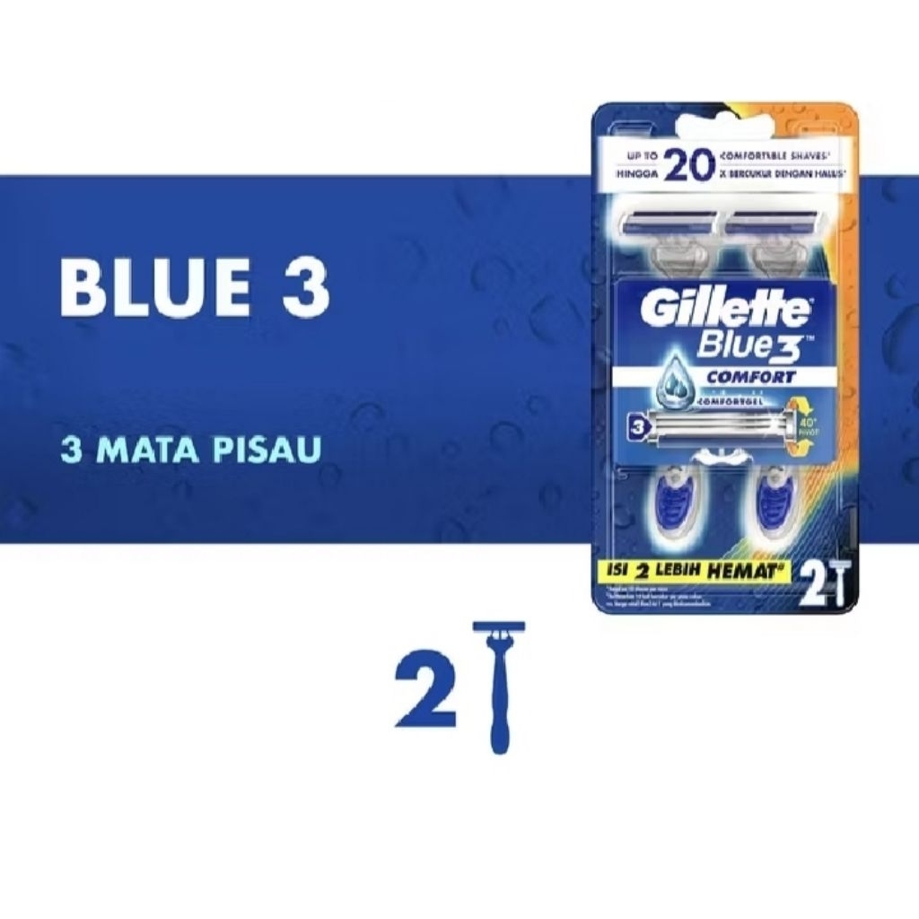 Jual Gillette Alat Cukur Blue 3 Flexi Comfort 2 Razor Original | Shopee ...