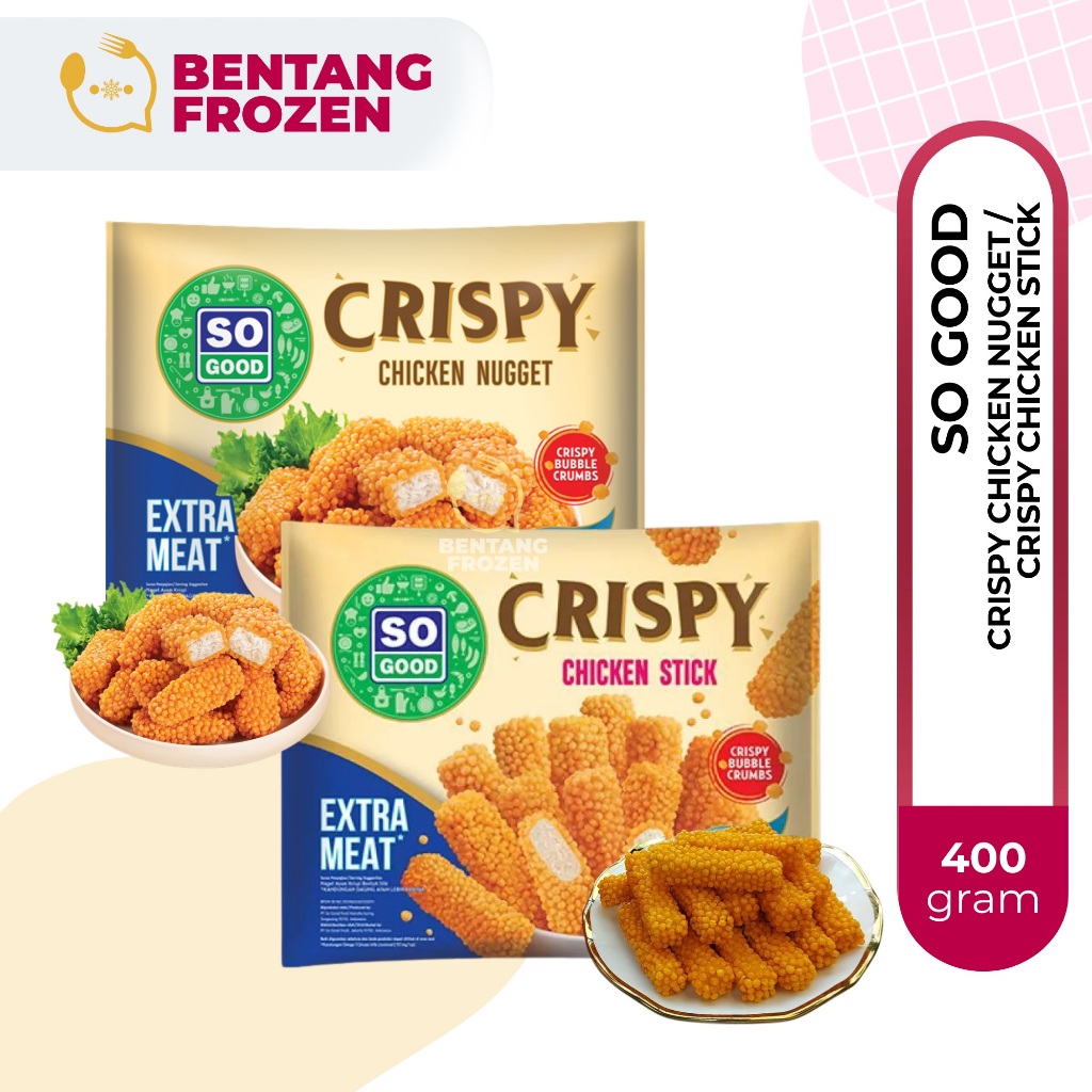 Jual So Good Crispy Chicken Nugget 400gr / Crispy Stick Chicken Nugget ...