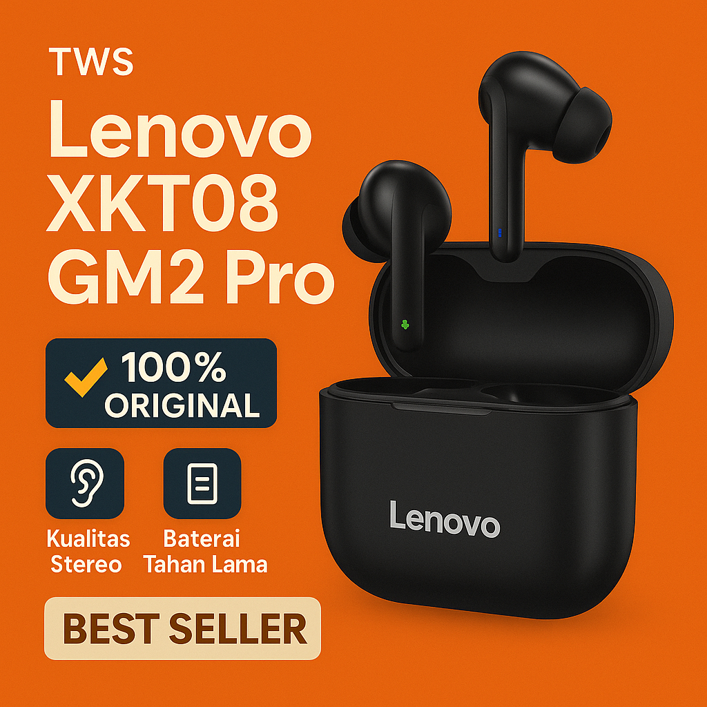 Jual COD Lenovo GM2 XKT08 Pro TWS Earphone Bluetooth Wireless | Shopee ...