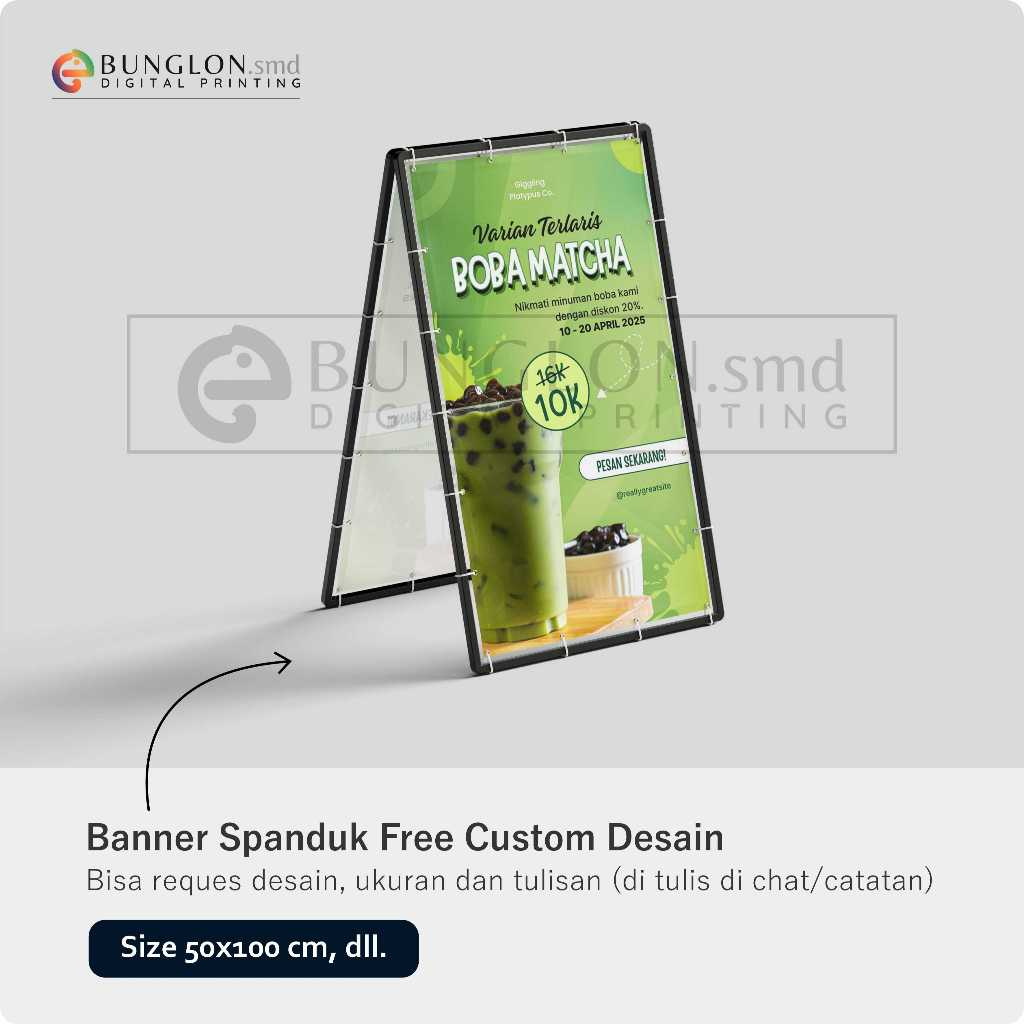 Jual Banner Spanduk Boba matcha Free Custom Desain | Shopee Indonesia