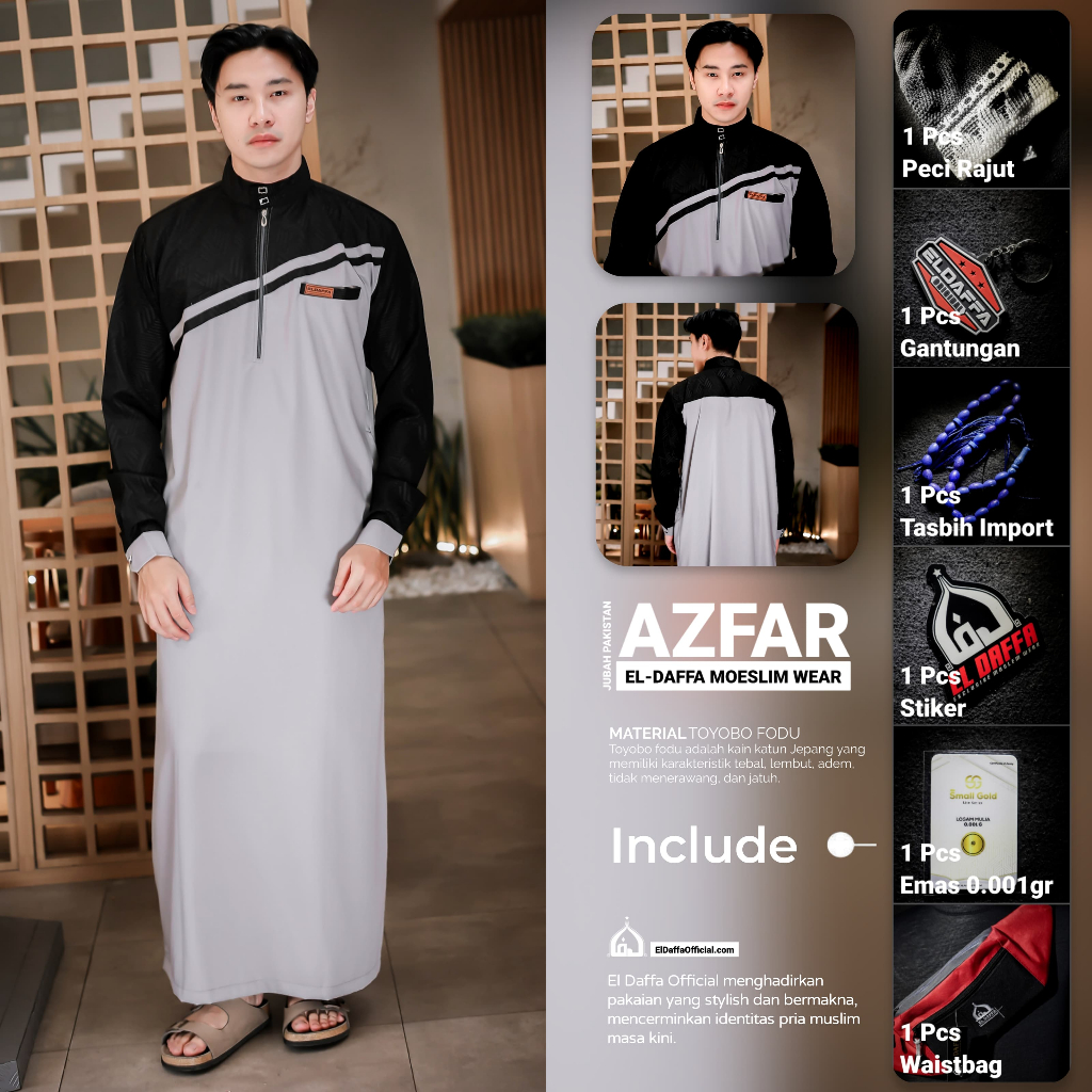 Jual Gamis Pria Azfar Original By EL-DAFFA - Gamis Jubah Pria Terbaru ...