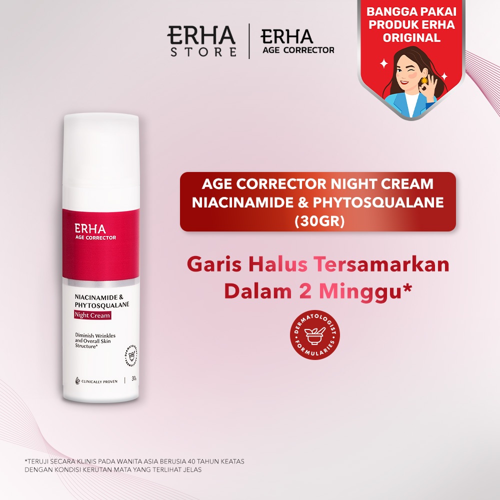 Jual ERHA Age Corrector Niacinamide & Phytosqualane Night Cream 30g ...
