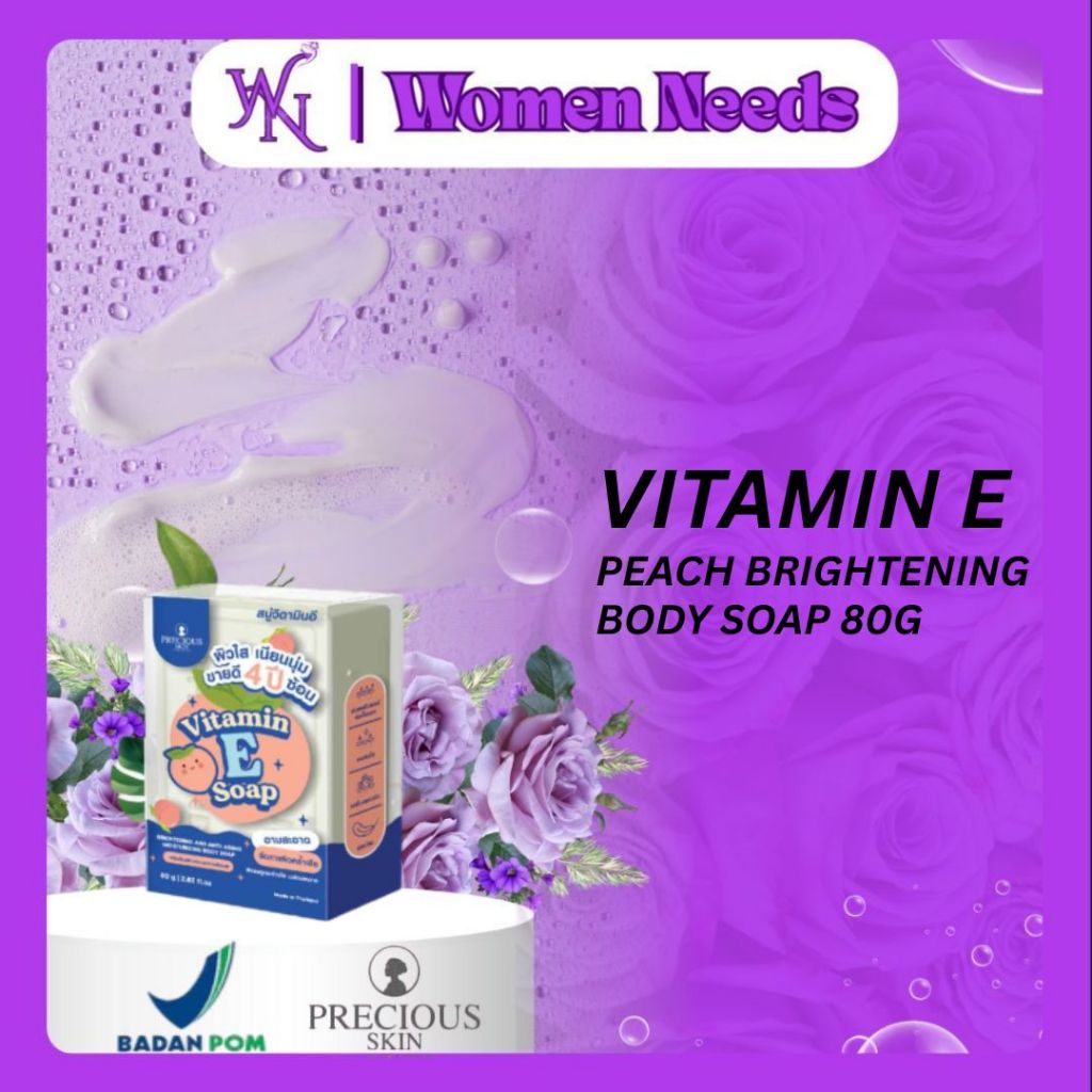 Jual Sabun Vitamin E Peach Brightening Body Soap 80g Merk Precious Skin ...