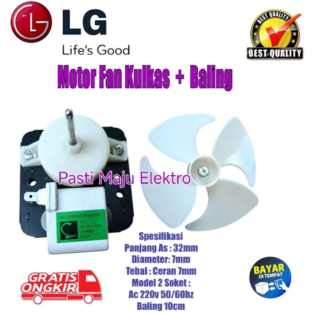 Jual Motor Fan Kulkas LG 2 Pintu AC 220V + Kipas Baling 10cm - Dinamo ...