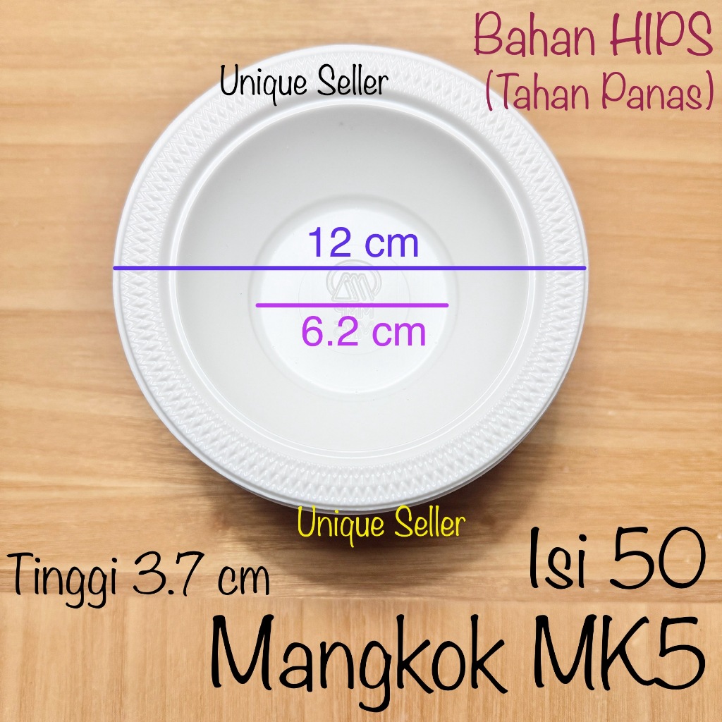 Jual [Isi50] Mangkok Plastik Kecil 11 cm M5 / Mangkok Buah Snack Jajan ...