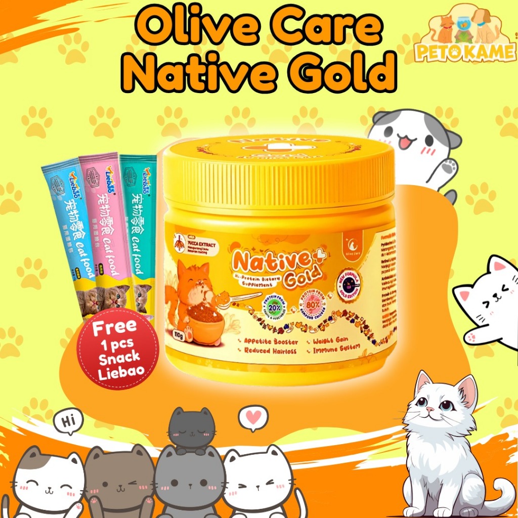 Jual Olive Care Vitamin Kucing NATIVE+ GOLD Protein Tinggi 110gr semua ...