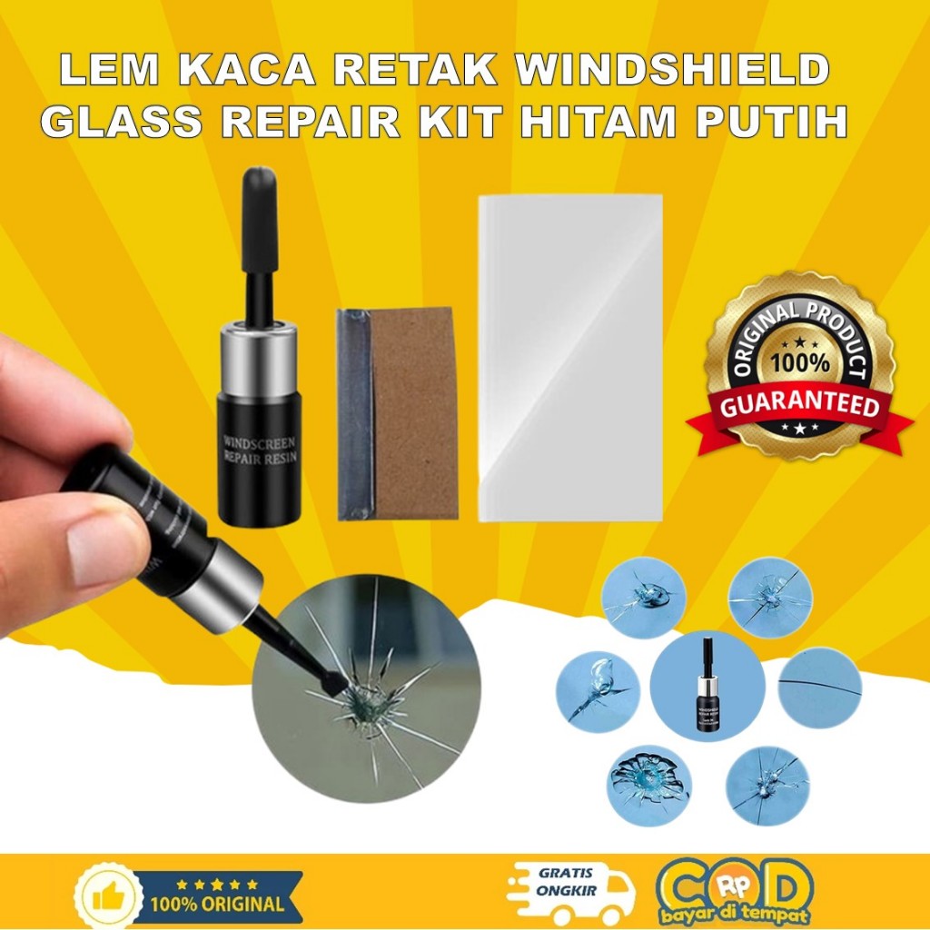 Jual Lem Kaca Anti Retak WINDSHIELD REPAIR KIT Perekat Kaca mirror ...