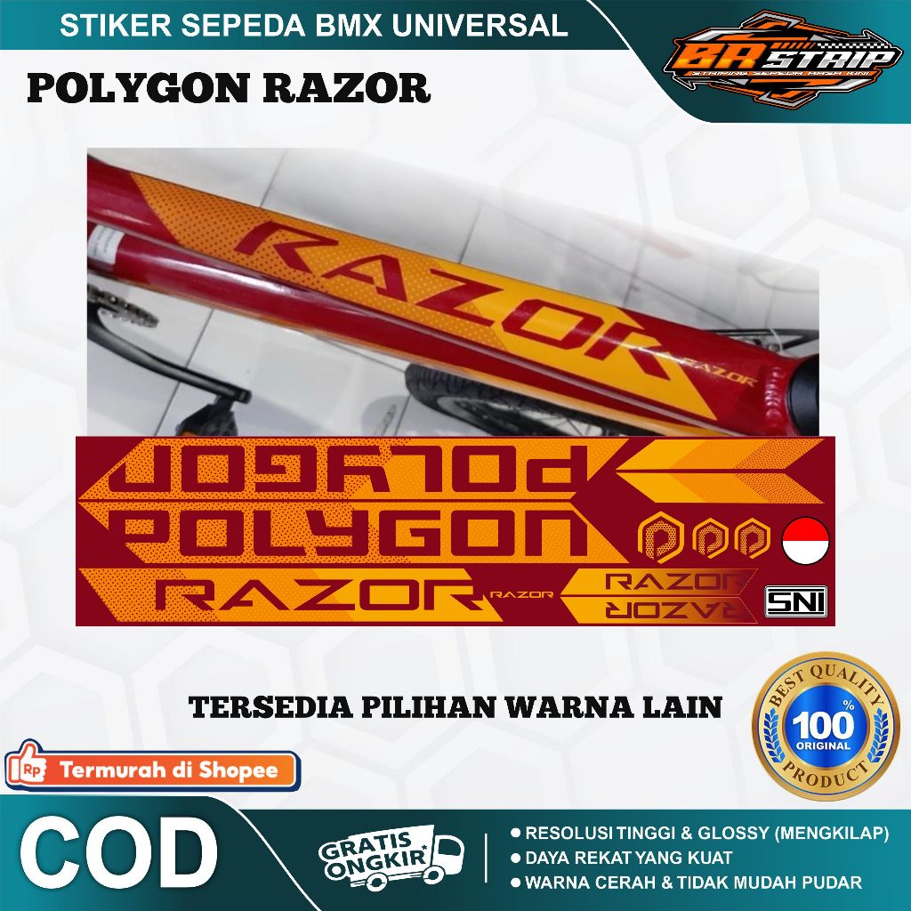 Jual (COD) VIRAL stiker striping sepeda polygon razor bukan rogue BMX ...