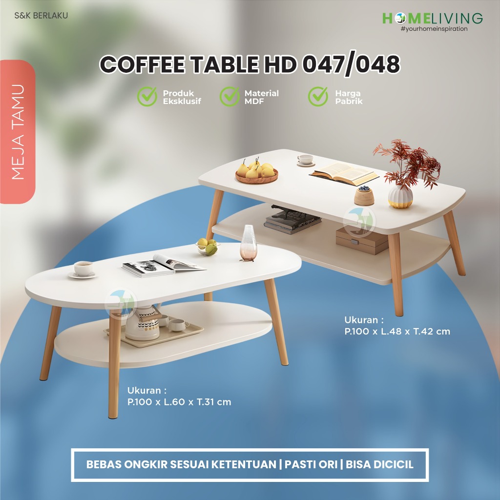 Jual HOMELIVING - MEJA TAMU - MEJA RUANG TAMU - COFFEE TABLE - MEJA ...