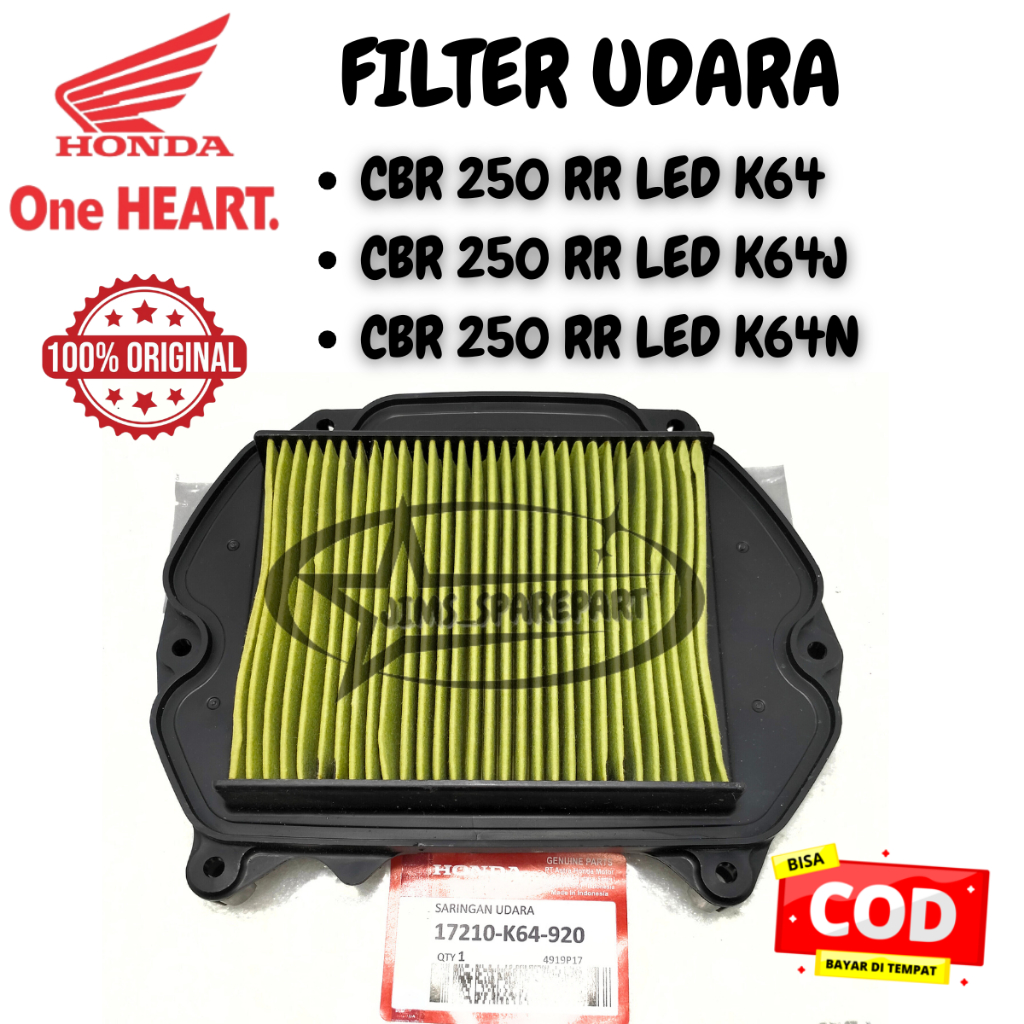 Jual FILTER UDARA K64 SARINGAN HONDA CBR 250 RR LED K64J K64N KUALITAS ...