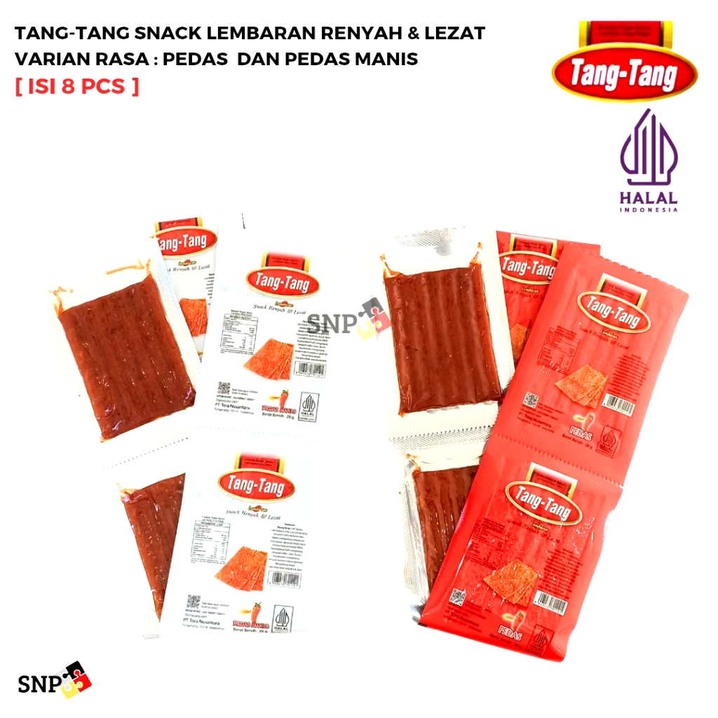 Jual TANG-TANG Snack Lembaran Rasa Pedas Isi 8 Pcs | Shopee Indonesia