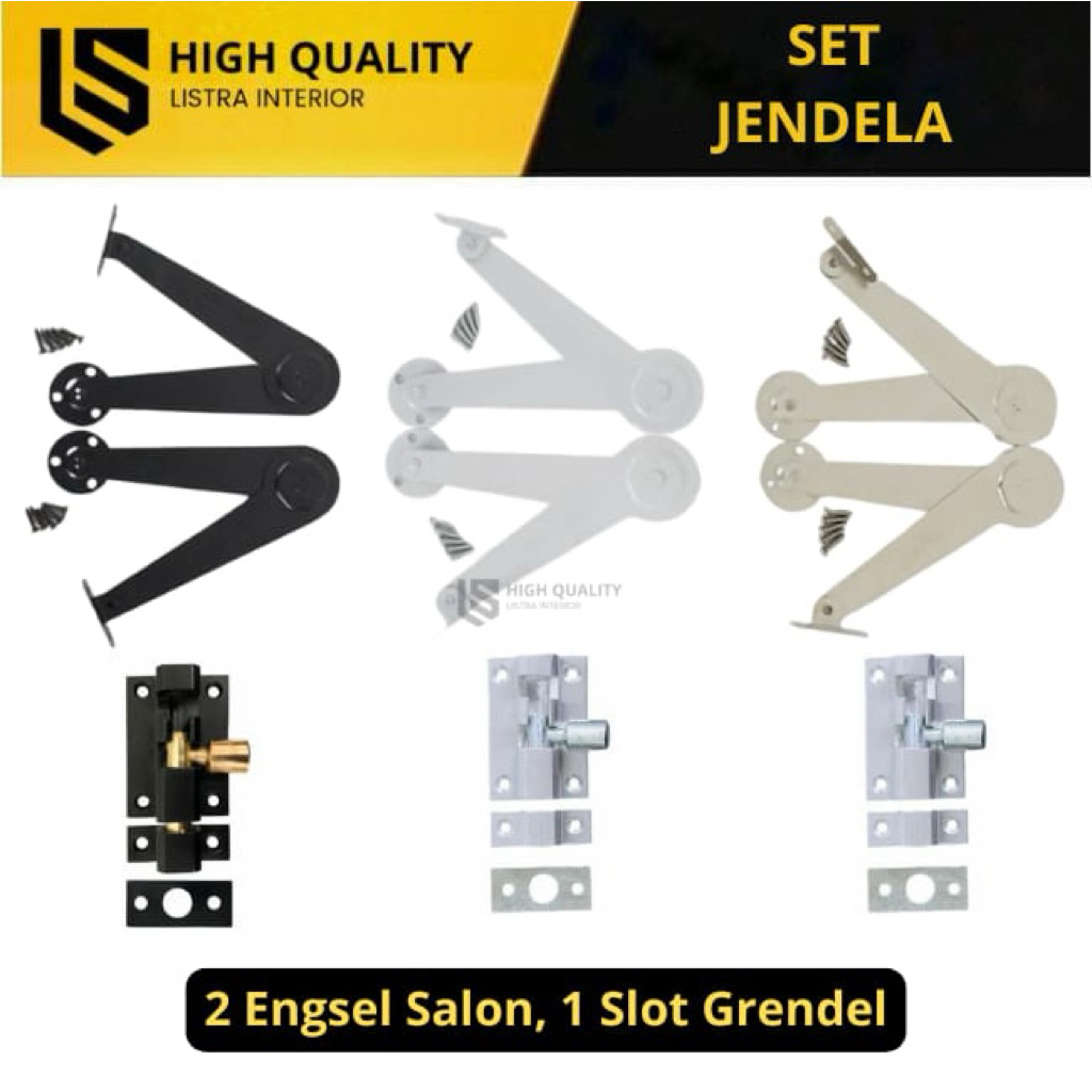Jual Set Paket Jendela Siap Pasang Engsel Salon 9inch Grendel Slot ...