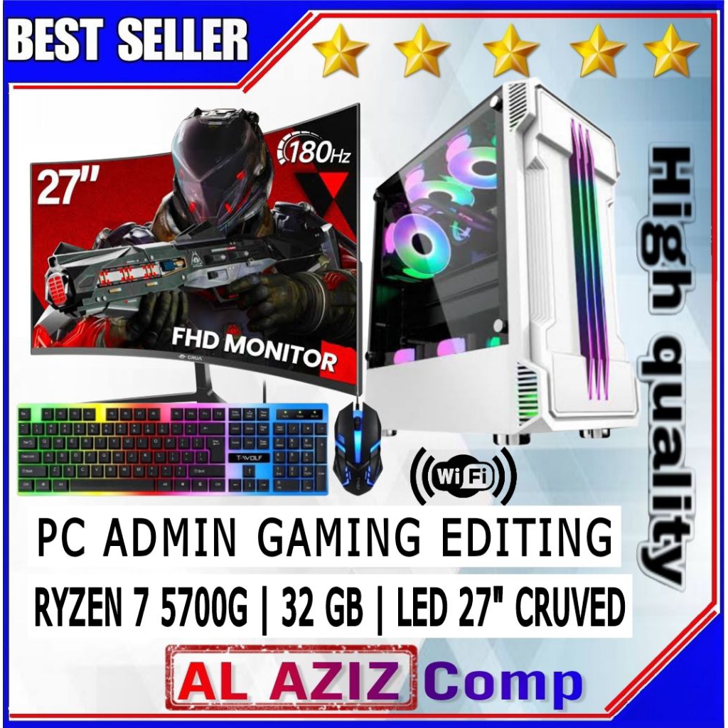 Jual PC Rakitan Gaming Fullset AMD RYZEN 7 5700G RAM 32gb SSD 512gb ...