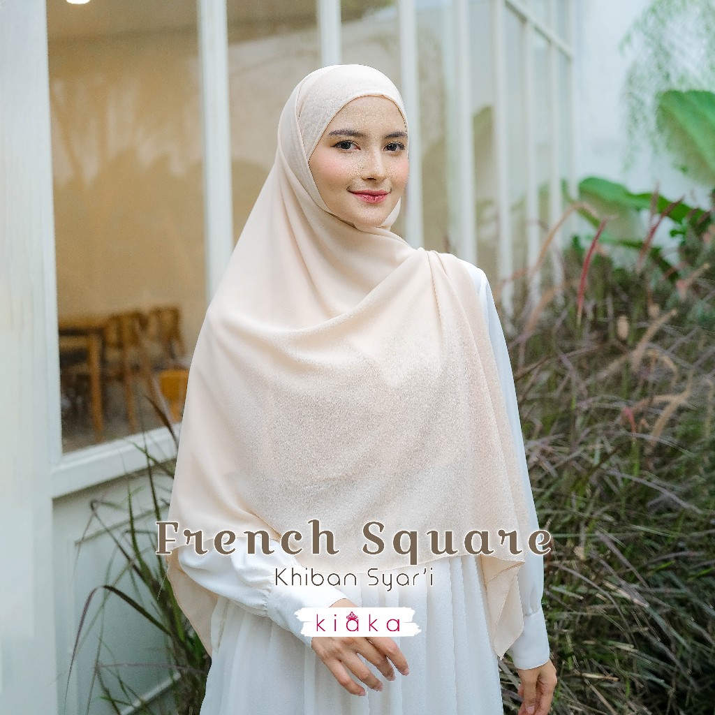 Jual Kiaka - Khiban French Square Syar'i Khimar Bandana Segi Empat Tali ...