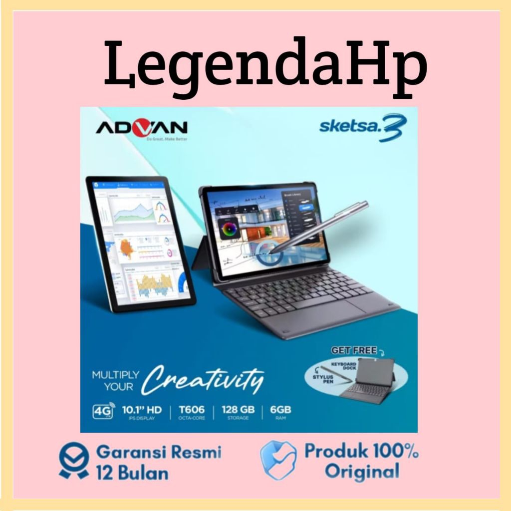Jual Advan Tab Sketsa 3 6/128GB FREE KEYBOARD + PEN Garansi Resmi ...
