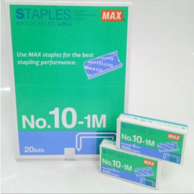 Jual Isi Staples Max No 10 1 Pack (20 Pcs) / refill staples max no 10 ...