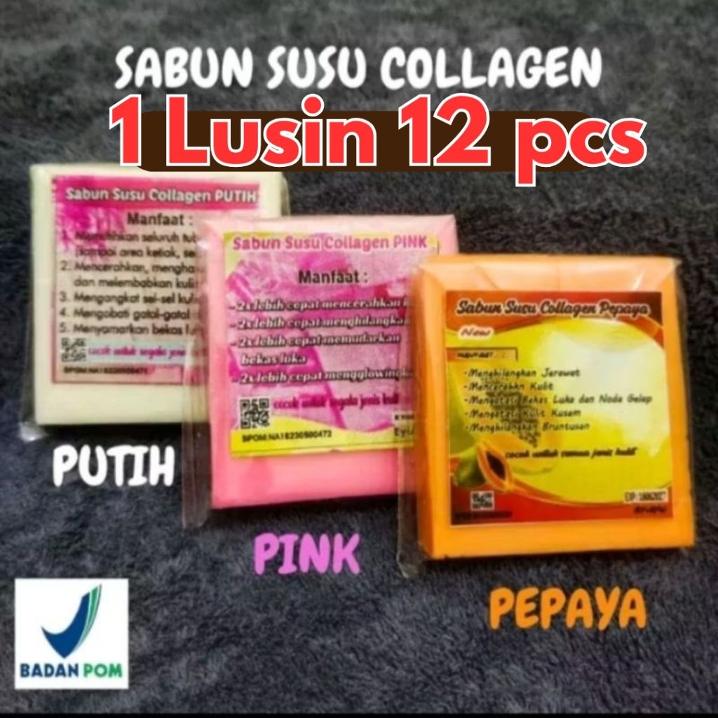 Jual (12 pcs) Sabun Susu Collagen Viral Sabun Pink Putih Pepaya ...