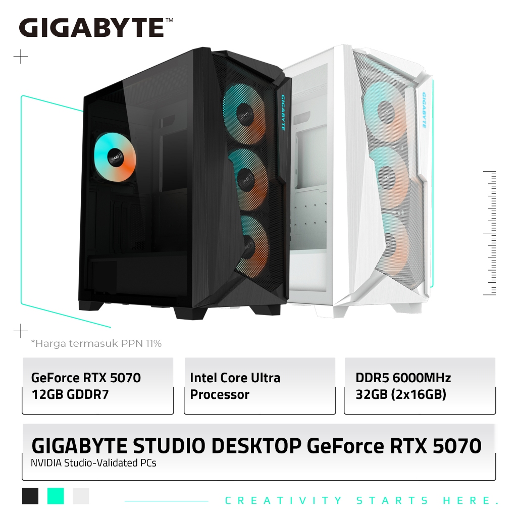 Jual PC GeForce RTX Studio Gigabyte GeForce RTX 5070 Intel Core Ultra ...