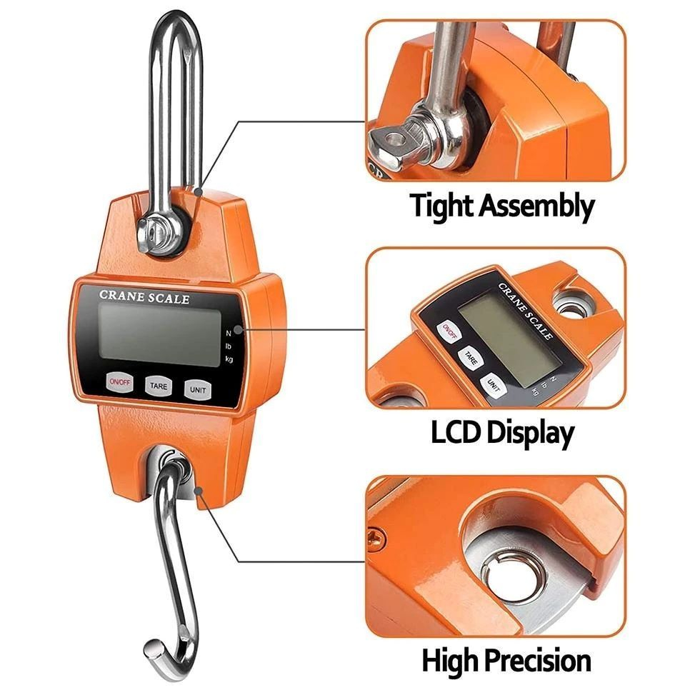 Jual MINI 0CS Timbangan Gantung Digital Elektronik 300 KG Besi Digital LED Orange LCD Electronic ...