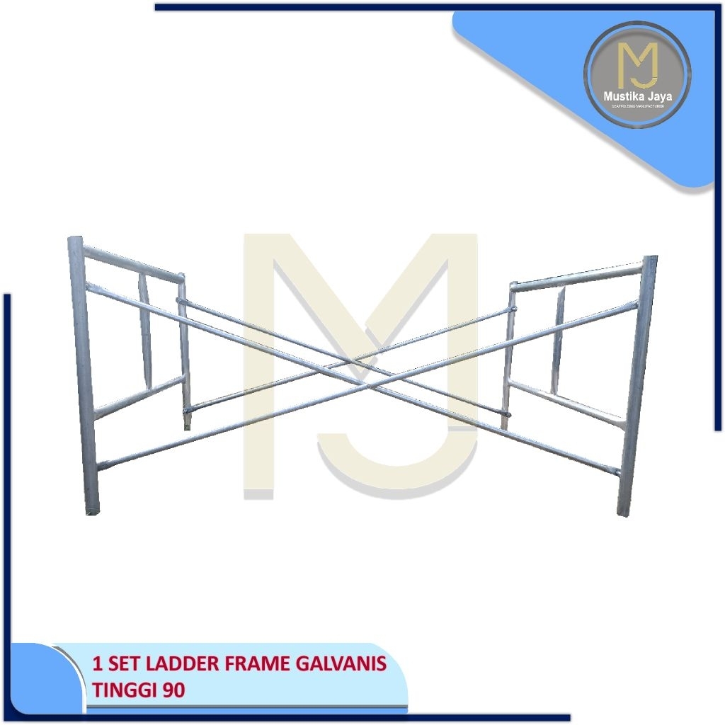 Jual Ladder Frame 90 cm 1 Set Scaffolding Perancah Steger Besi Hitam ...