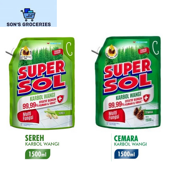 Jual Super Sol Sereh / Cemara Karbol Wangi 1500 ml Supersol | Shopee ...