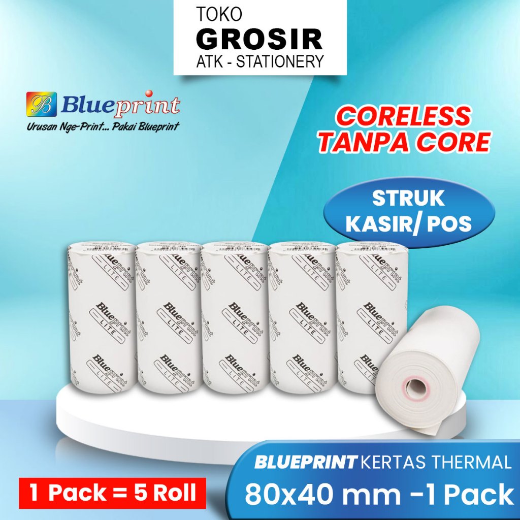 Jual (PACK) 80X40 KERTAS THERMAL 80MM KERTAS KASIR STRUK TERMAL EDC ...