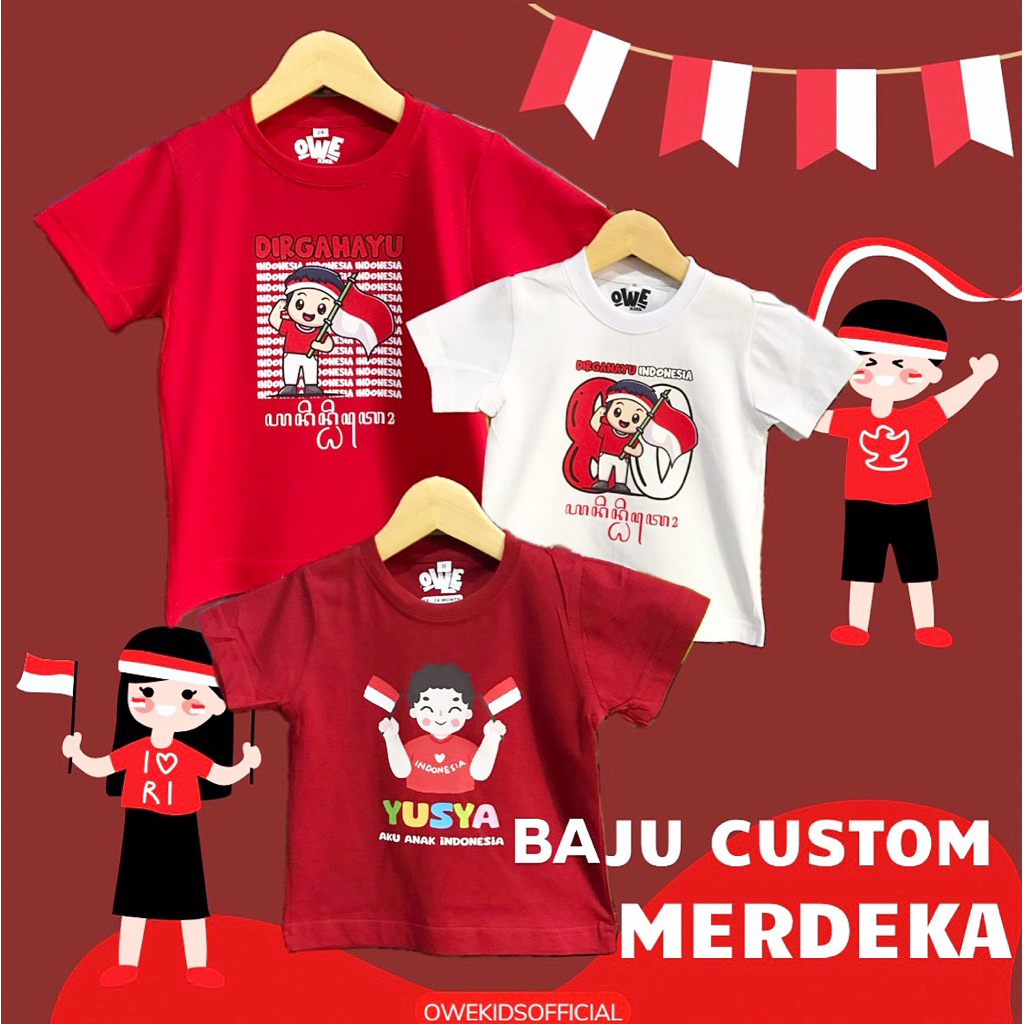 Jual KAOS ANAK TEMA KEMERDEKAAN INDONESIA / KAOS CUSTOM 17 AGUSTUS ...