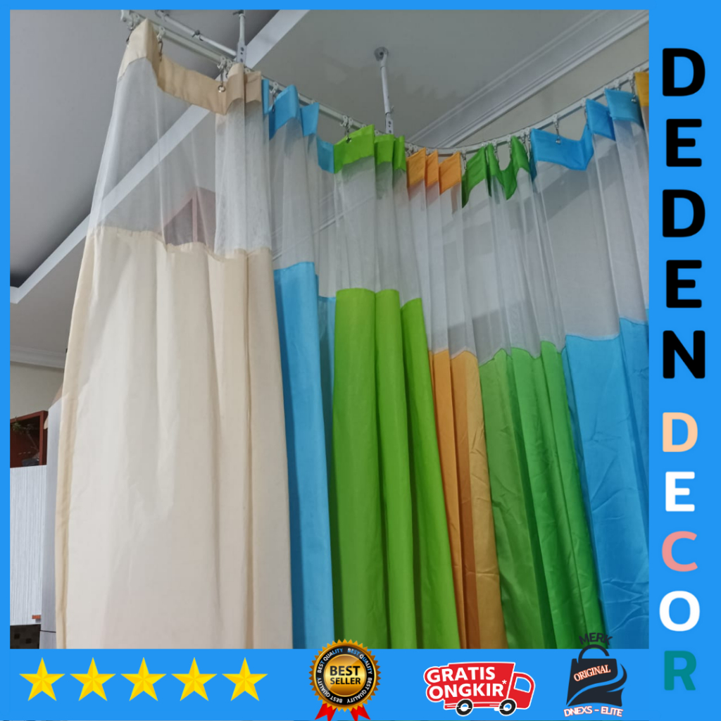 Jual pemesanan khusus gorden iconeed biru muda model mata itik (lubang ...