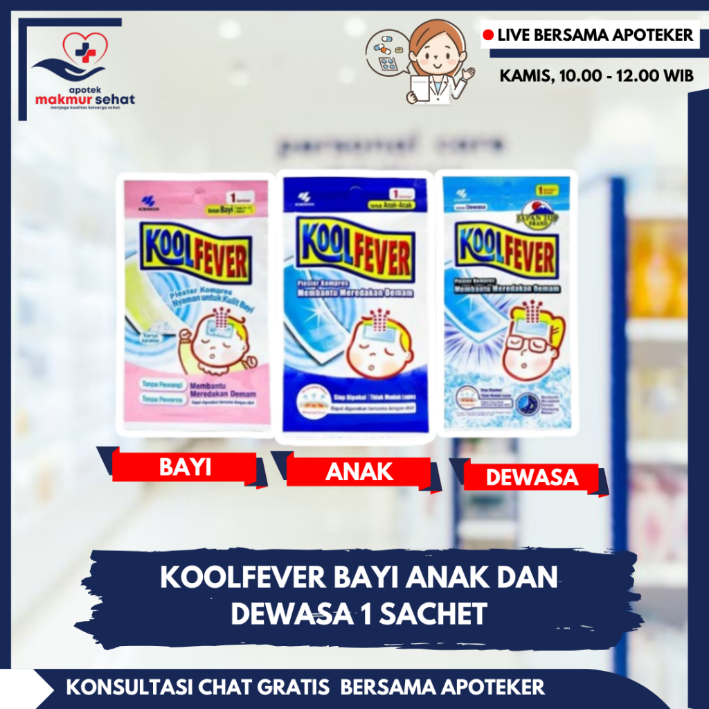 Jual KOOLFEVER ANAK BAYI DAN DEWASA - PLESTER KOMPRES SAAT DEMAM PADA ...