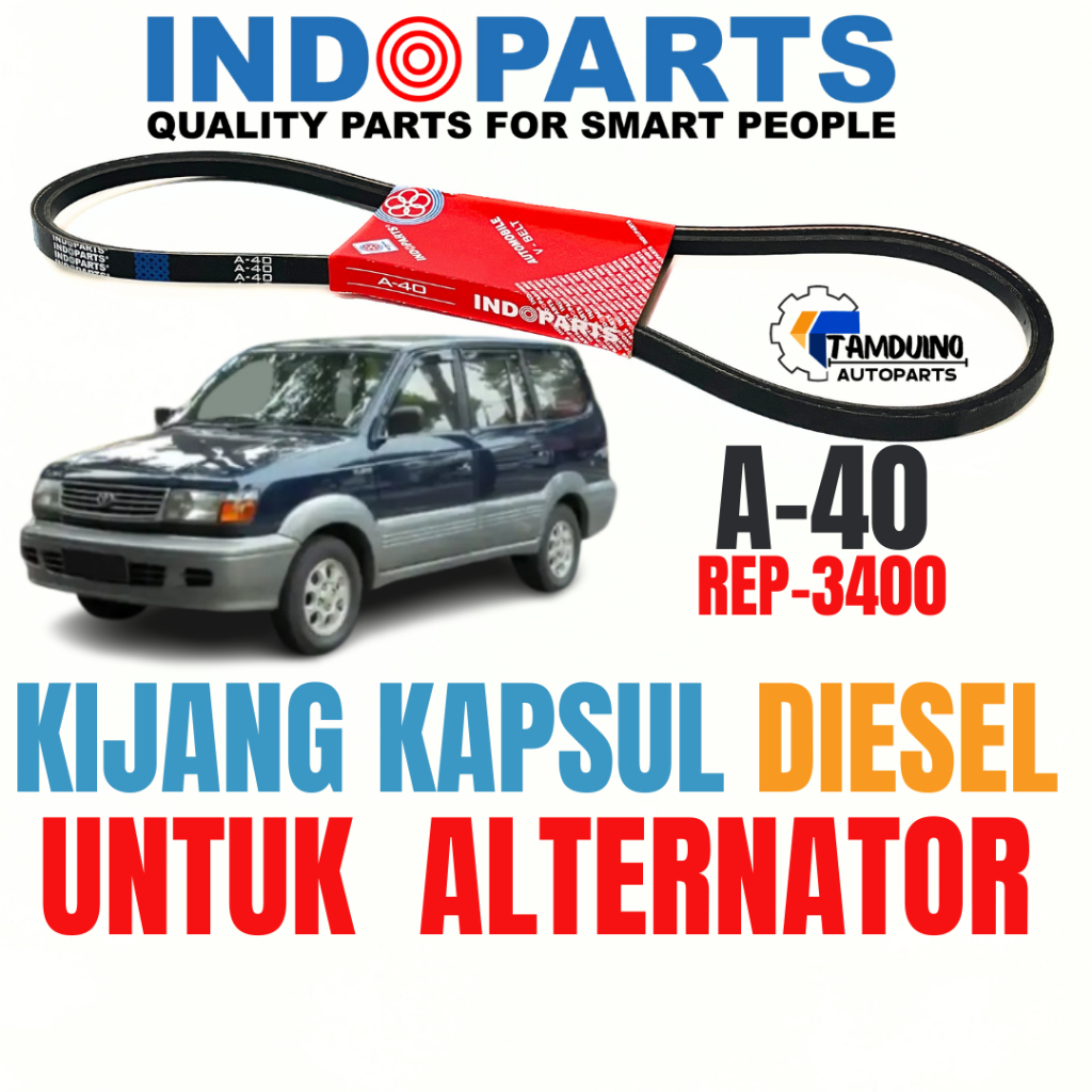 Jual VAN BELT VANBELT FANBELT A-40 REP 3400 KIJANG KAPSUL DIESEL 2L ...