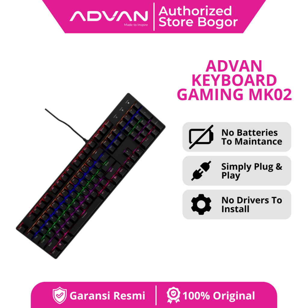 Jual Keyboard Gaming Mechanical Advan MK02 | Shopee Indonesia