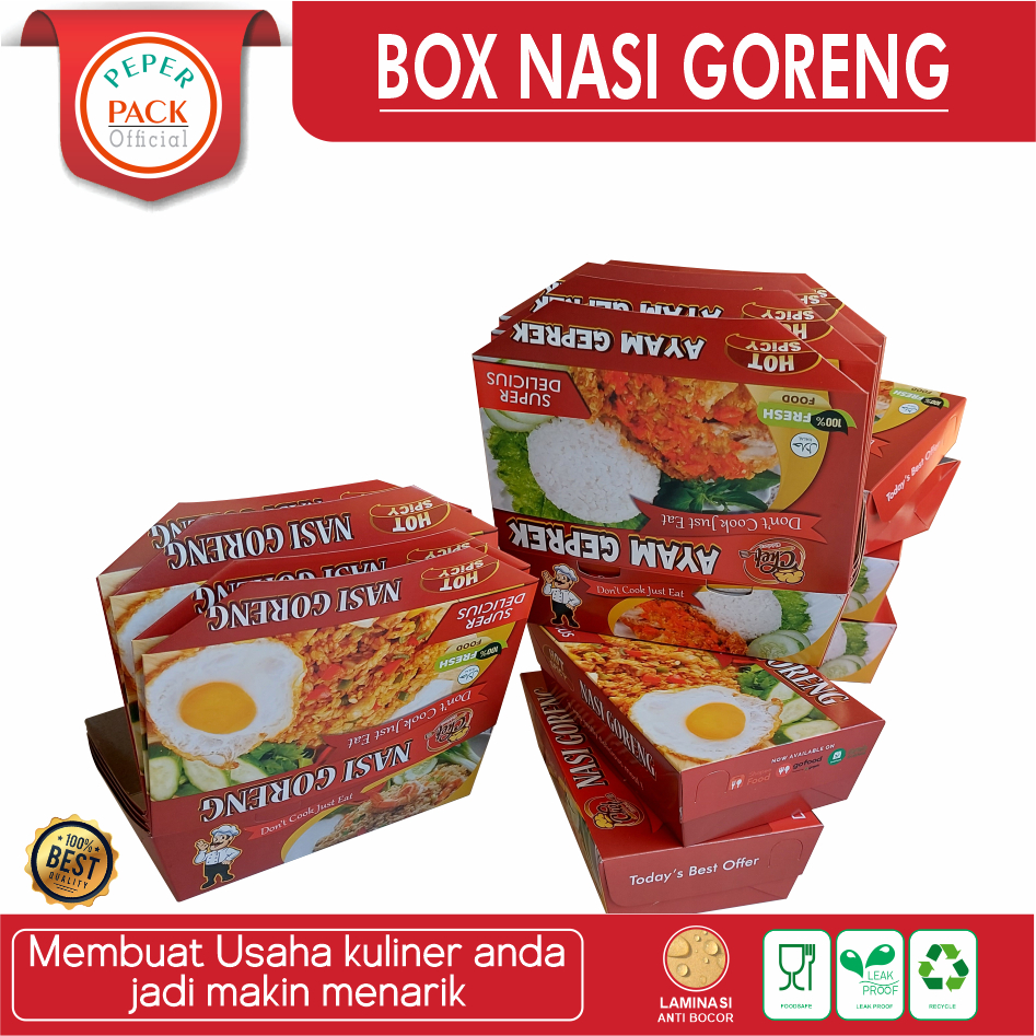 Jual Dus Nasi Goreng Lunch Box Paper Kotak Makan/dus takeaway/dus ...