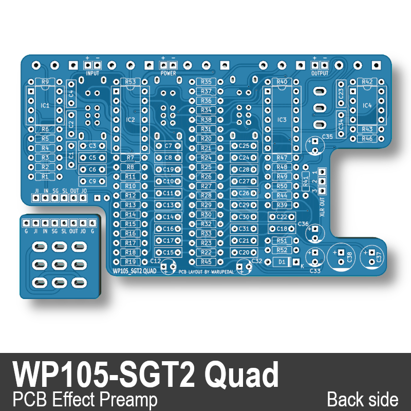 Jual PCB Efek Preamp | WP105_SGT2Q based on Sansamp GT-2 Quad Opamp ...