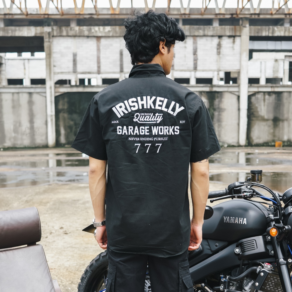 Jual IRISH KELLY Workshirt Garage Works Premium Cotton Black 185 ...