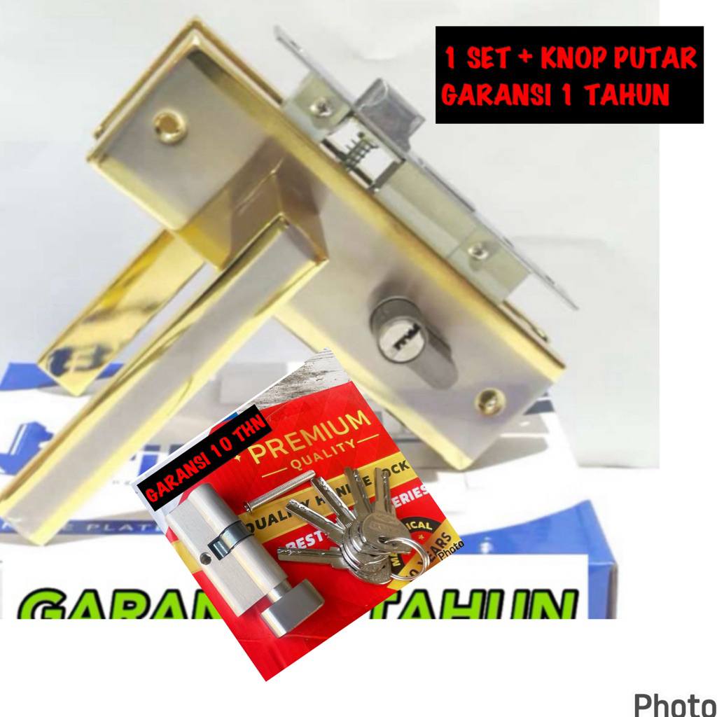 Jual PROMO KUNCI PINTU KOMPLIT + KNOP PUTAR HANDLE PINTU UKURAN KECIL ...