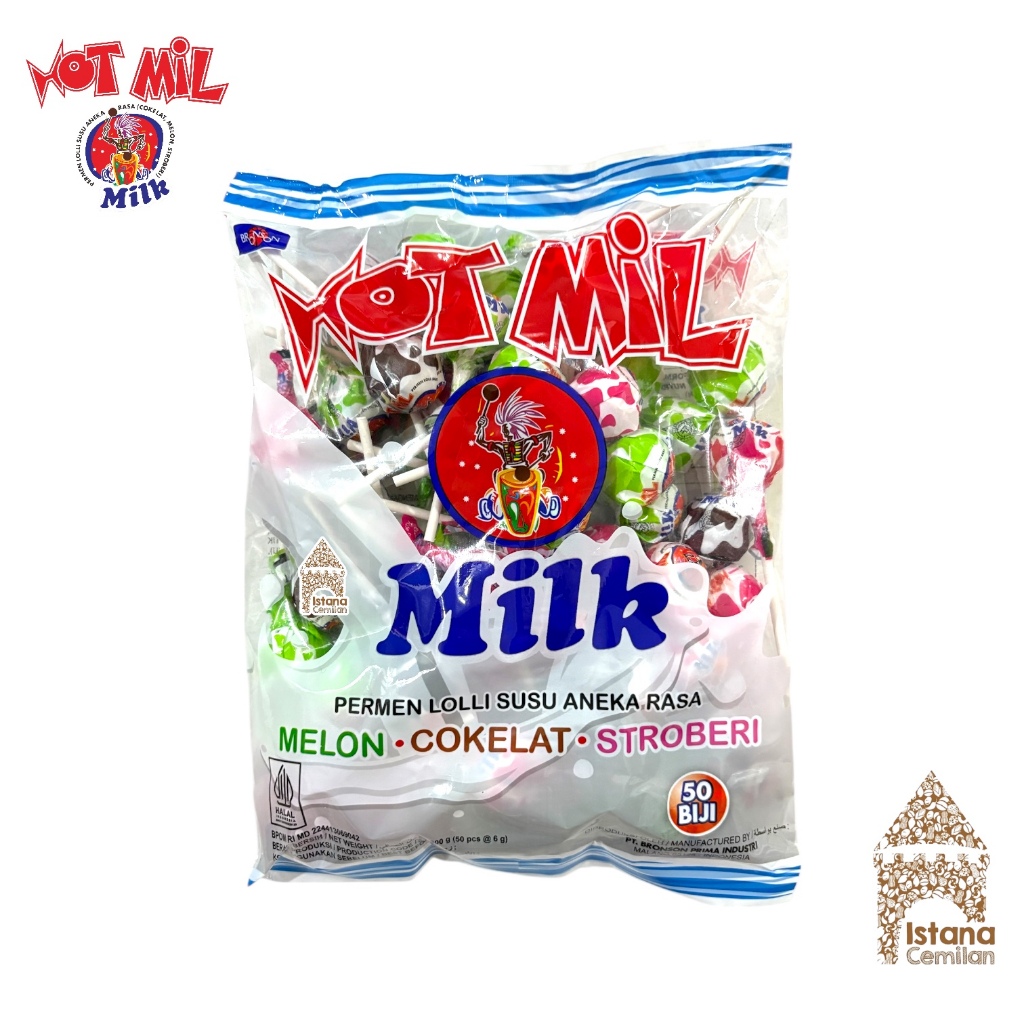Jual Hot Mil / Hotmil Milk Permen Lolipop / Loli Susu (isi 50 pcs ...