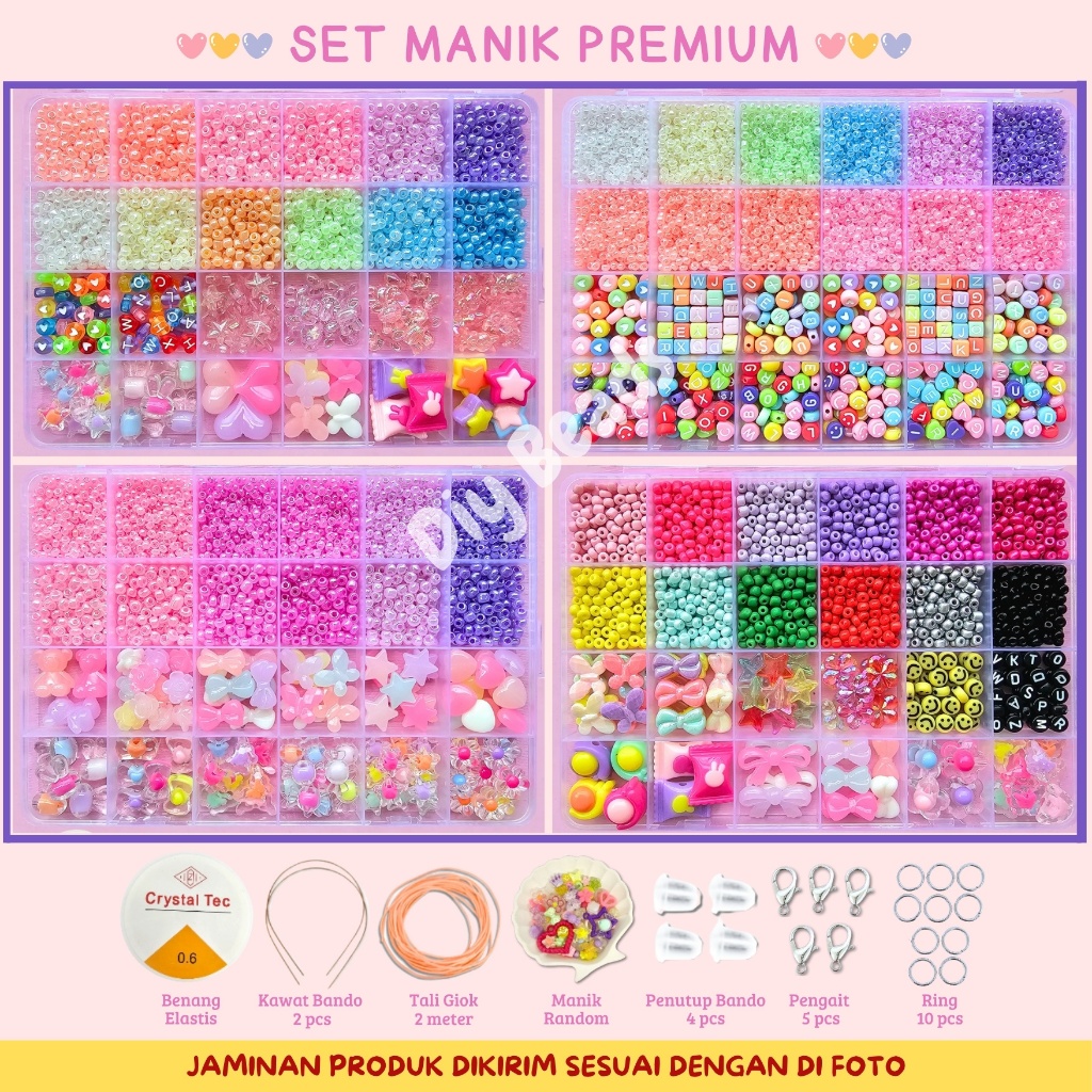 Jual DIY Beads - Set Manik Manik Lengkap dan Tali - Gelang Manik Manik ...