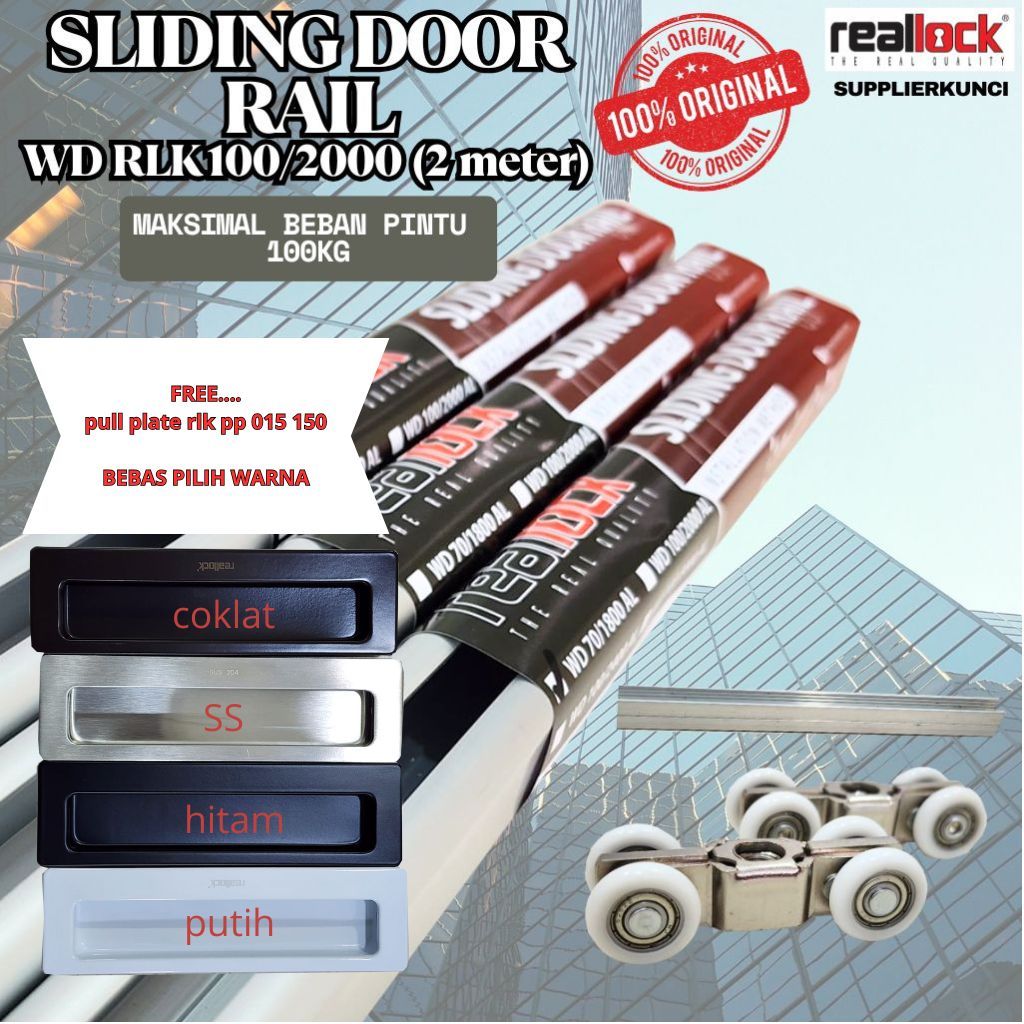 Jual reallock track Rel / rail / rel wd 100/2000 (2meter) sliding door ...