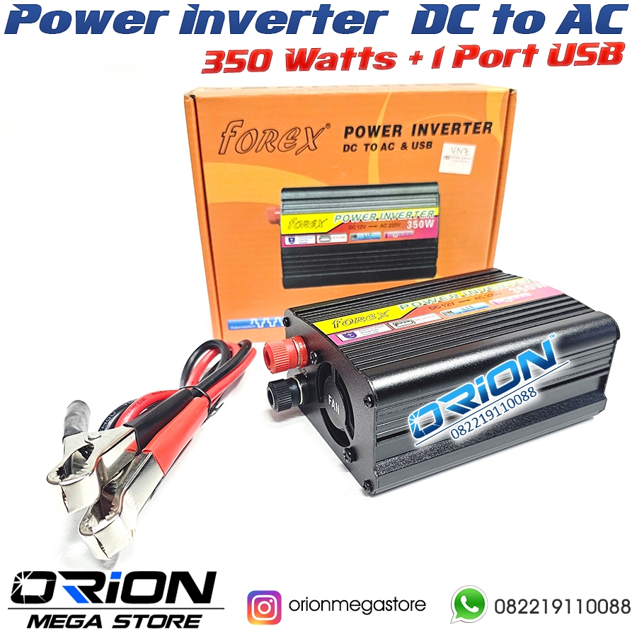 Jual Power Inverter 350 Watts DC to AC 12V to 220V plus Port USB ...