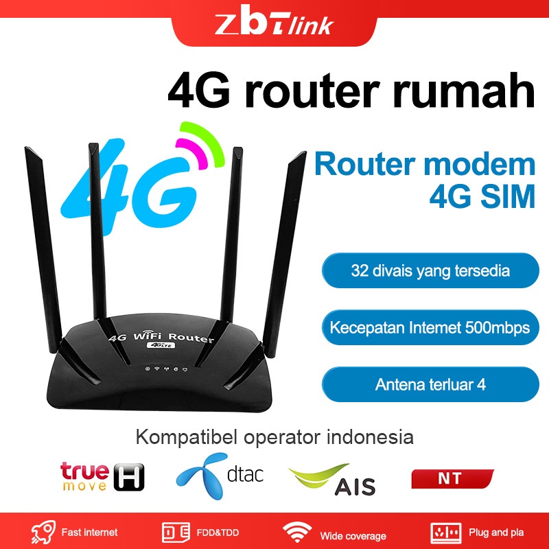 Jual ZBTlink High-Speed 4G LTE SIM Card Modem Router - Konektivitas ...